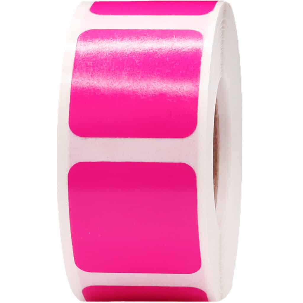 Hot Pink Labels 1" Square | InstockLabels.com
