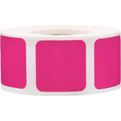Hot Pink Labels 1" Square | InstockLabels.com