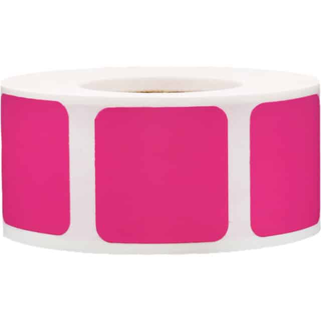 Hot Pink Labels 1" Square | InstockLabels.com