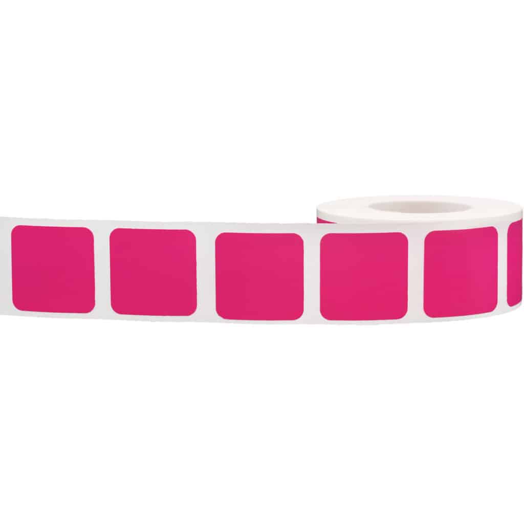 Hot Pink Labels 1" Square | InstockLabels.com