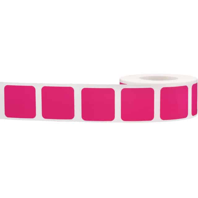 Hot Pink Labels 1" Square | InstockLabels.com