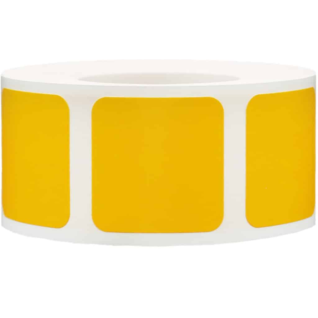 Yellow Labels 1" Square | InstockLabels.com