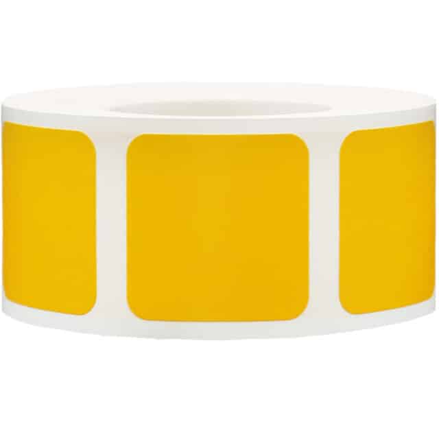 Yellow Labels 1" Square | InstockLabels.com