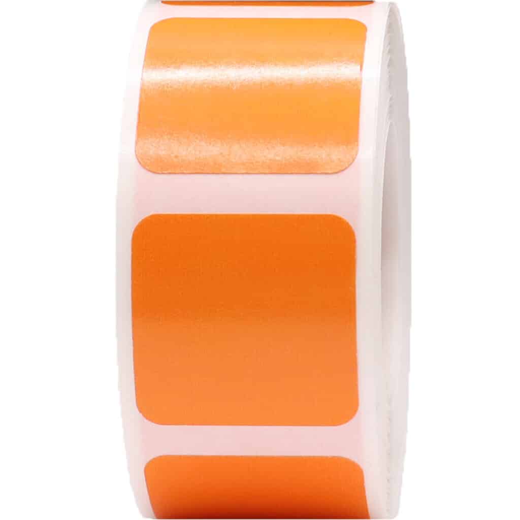 Orange Labels 1" Square | InstockLabels.com