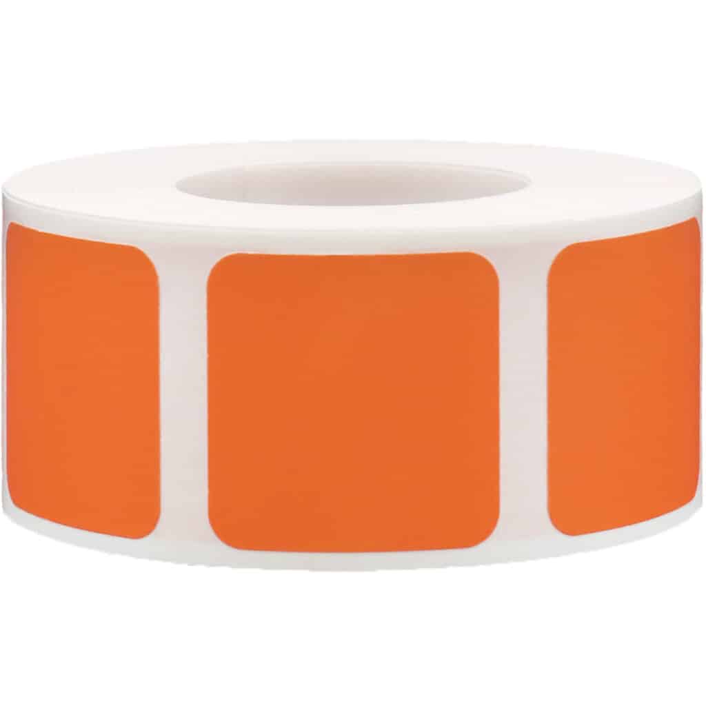 Orange Labels 1" Square | InstockLabels.com