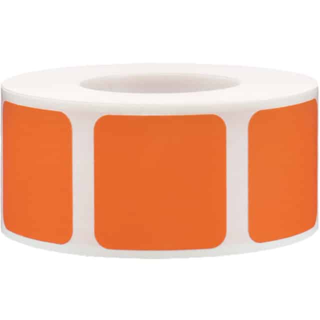 Orange Labels 1" Square | InstockLabels.com