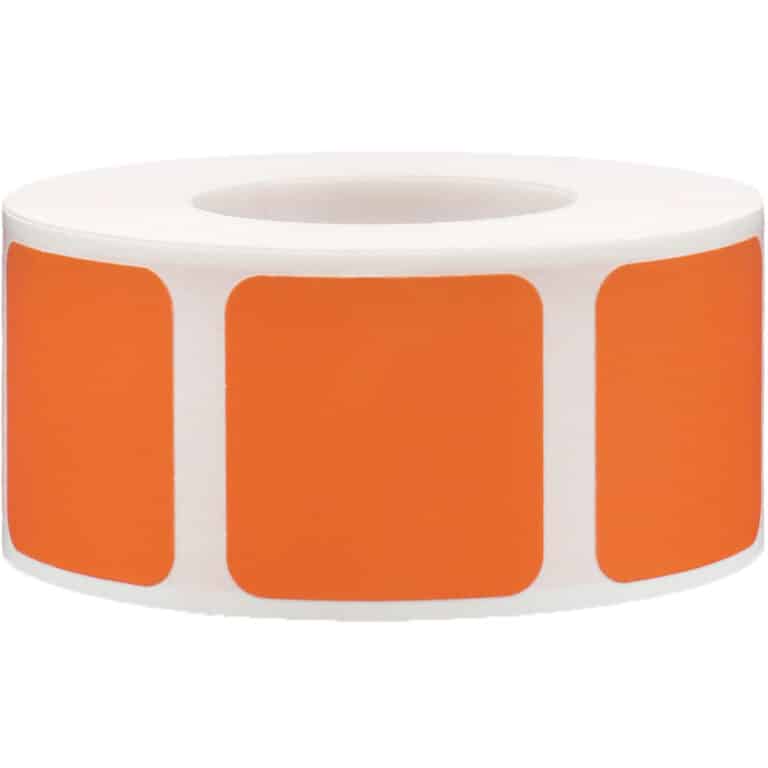 Orange Labels 1" Square | InstockLabels.com