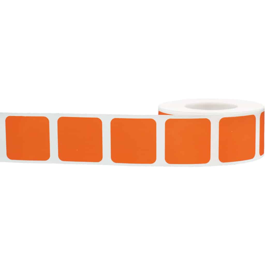 Orange Labels 1" Square | InstockLabels.com