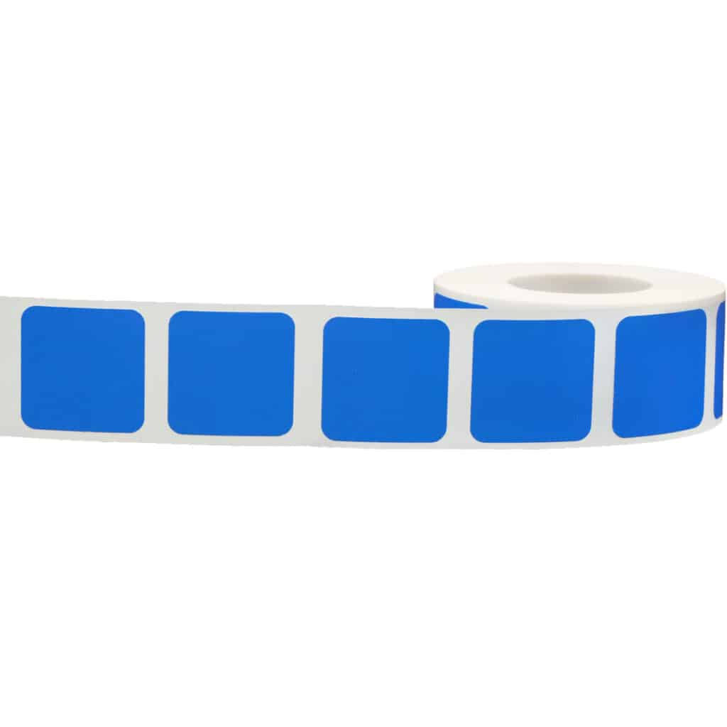 Blue Labels 1" Square | InstockLabels.com