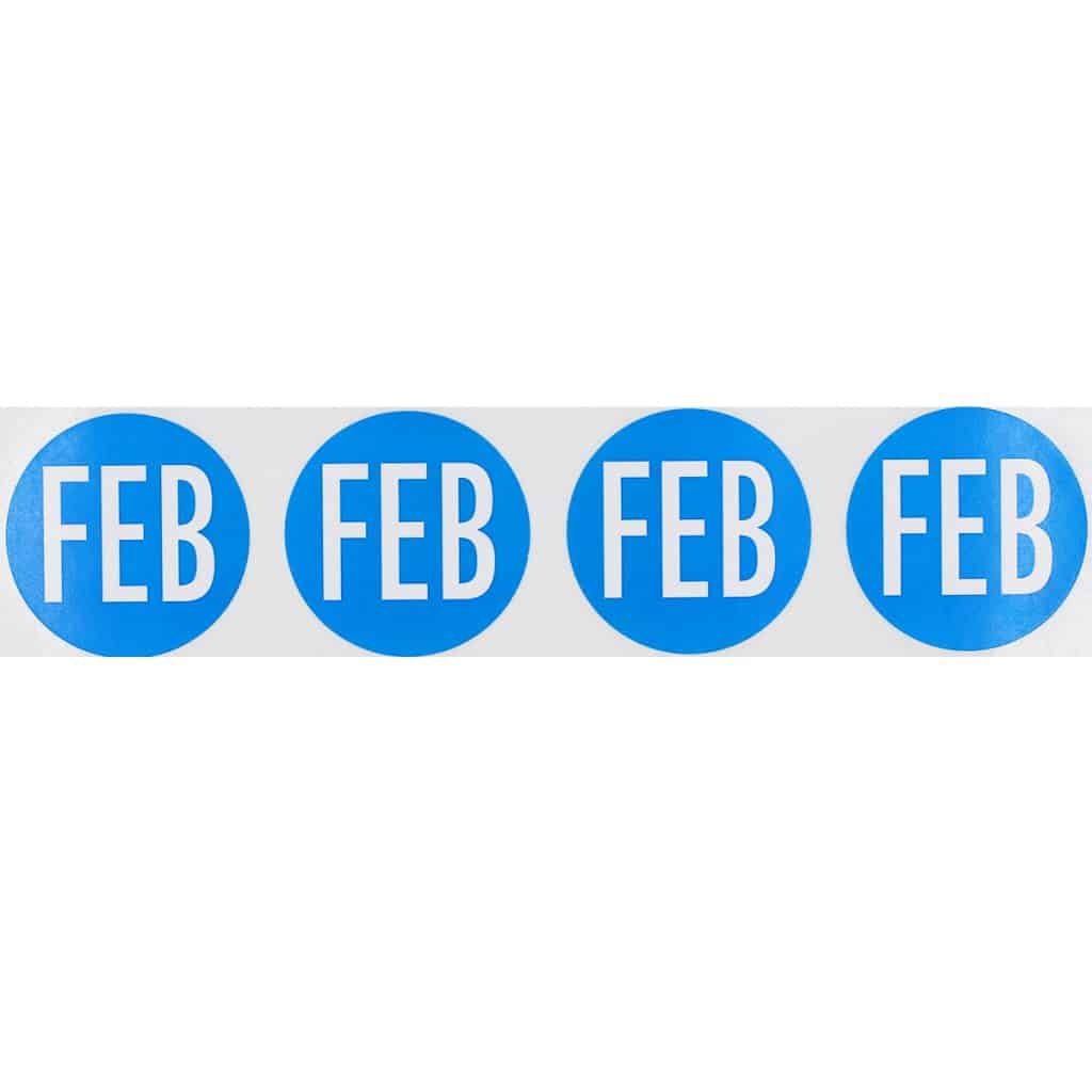February Color Coding Month Stickers 1.5" Round | InStockLabels.com