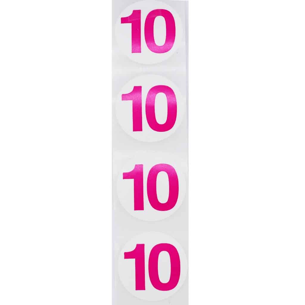Number 10 Stickers Color Coded 1.5" Round | InStockLabels.com