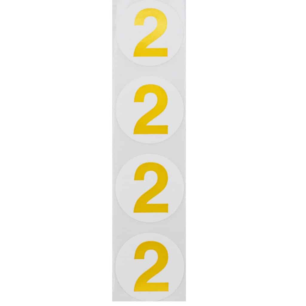 Number 2 Stickers Color Coded 1.5" Round | InStockLabels.com