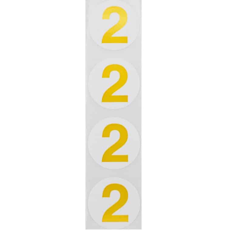 Number 2 Stickers Color Coded 1.5" Round | InStockLabels.com
