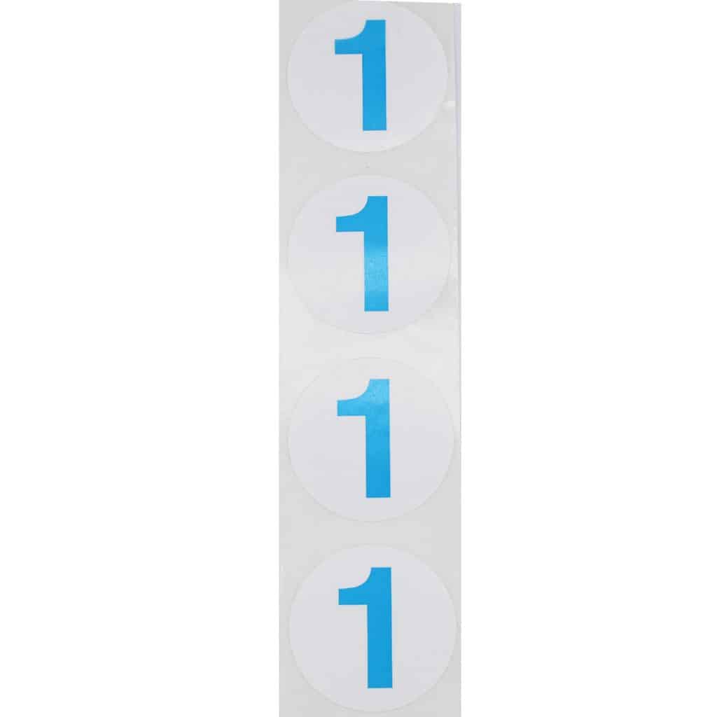 Number 1 Stickers Color Coded 1.5" Round | InStockLabels.com