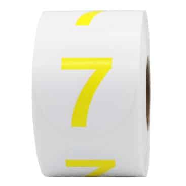 Number 7 Stickers Color Coded 1.5" Round | InStockLabels.com