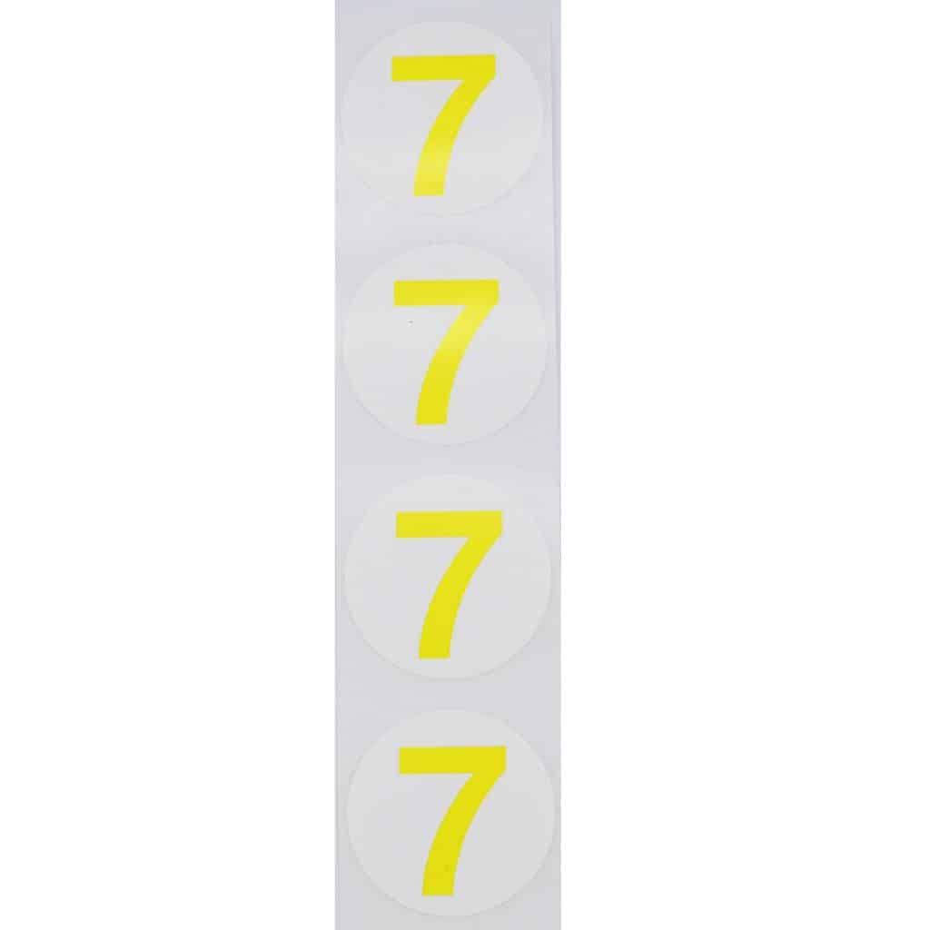 Number 7 Stickers Color Coded 1.5" Round | InStockLabels.com