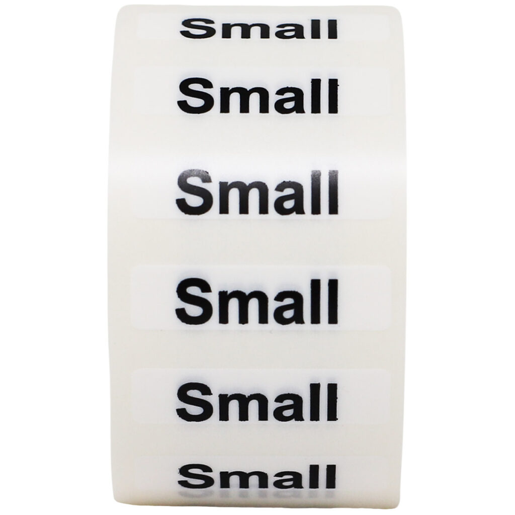 Standard Ultra Clear Size Strip Labels for Retail Shirts ...
