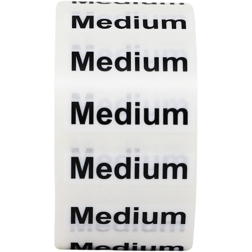 Standard Ultra Clear Size Strip Labels for Retail Shirts ...