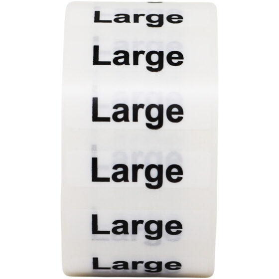 Standard Ultra Clear Size Strip Labels for Retail Shirts ...