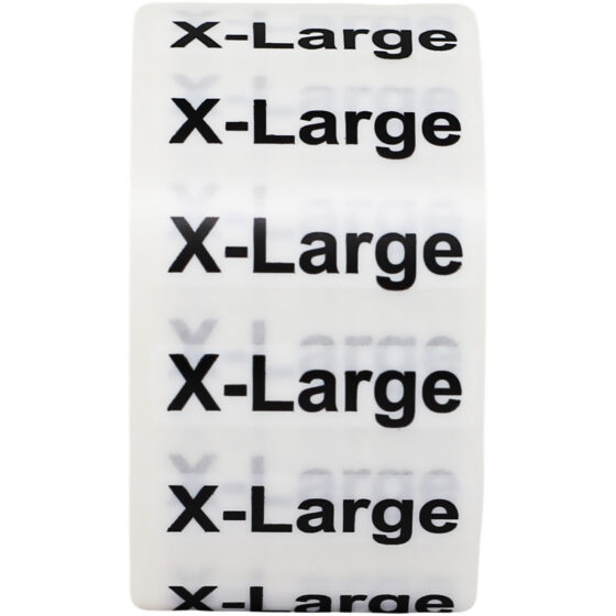 Standard Ultra Clear Size Strip Labels for Retail Shirts ...