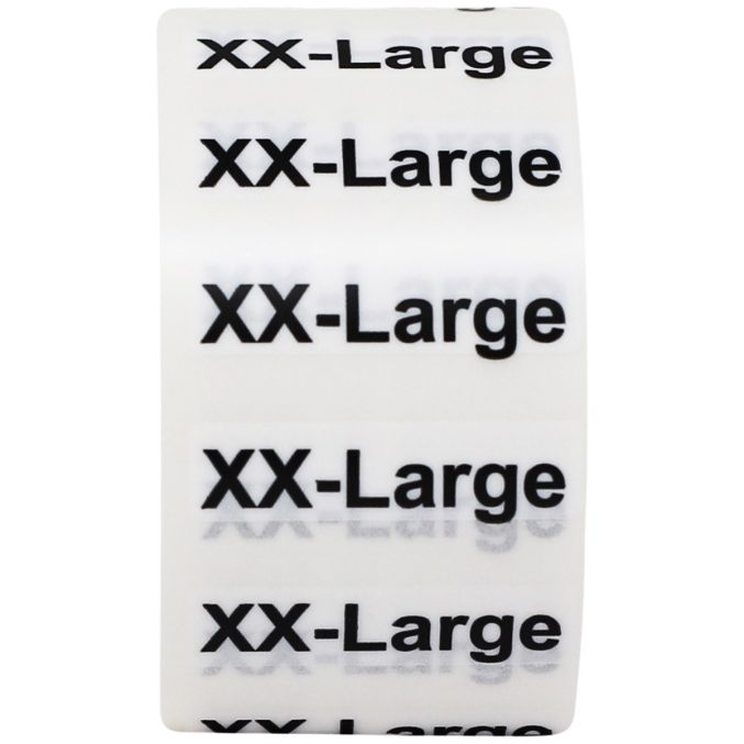 Standard Ultra Clear Size Strip Labels for Retail Shirts ...