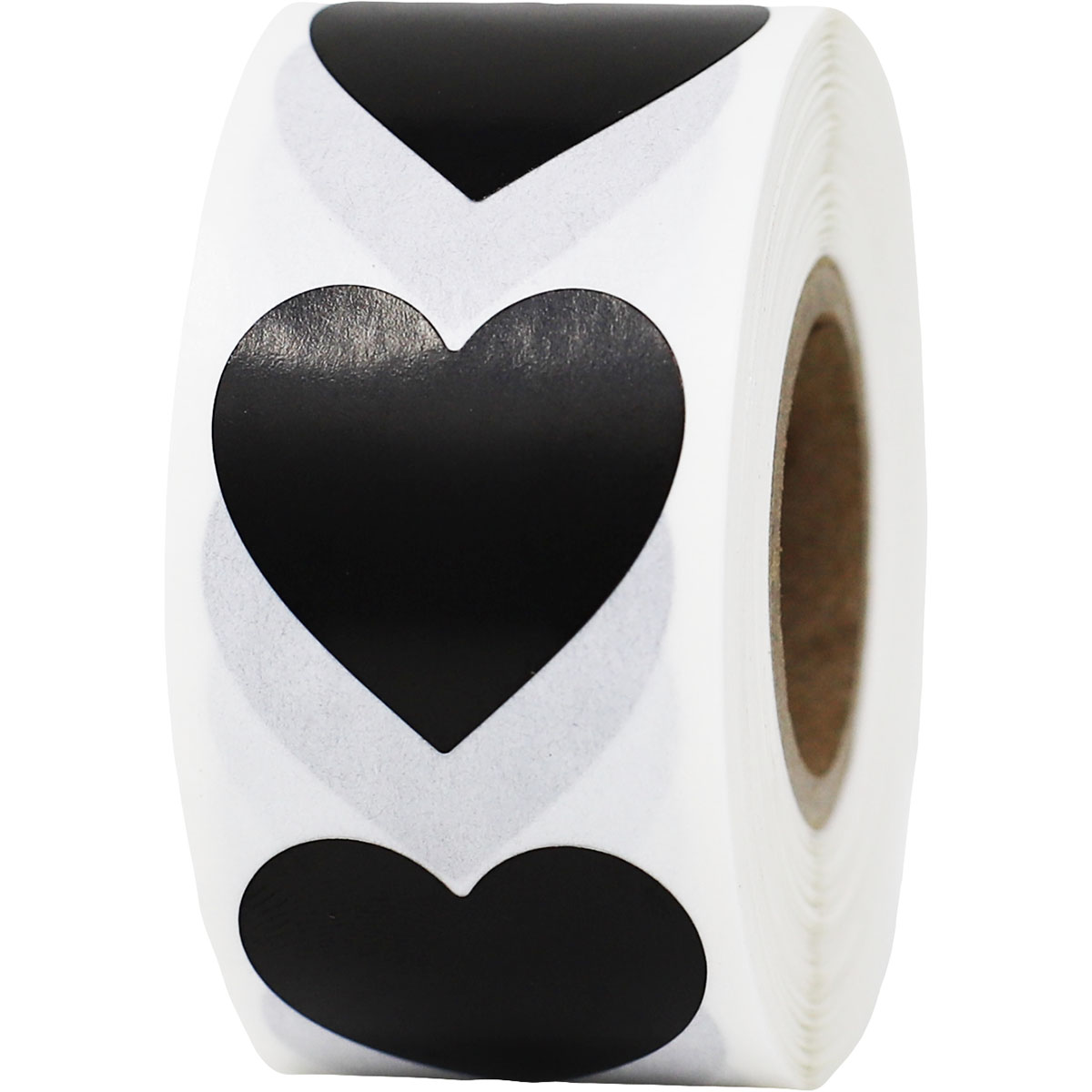 Black Heart Stickers 1" Inch | InstockLabels.com
