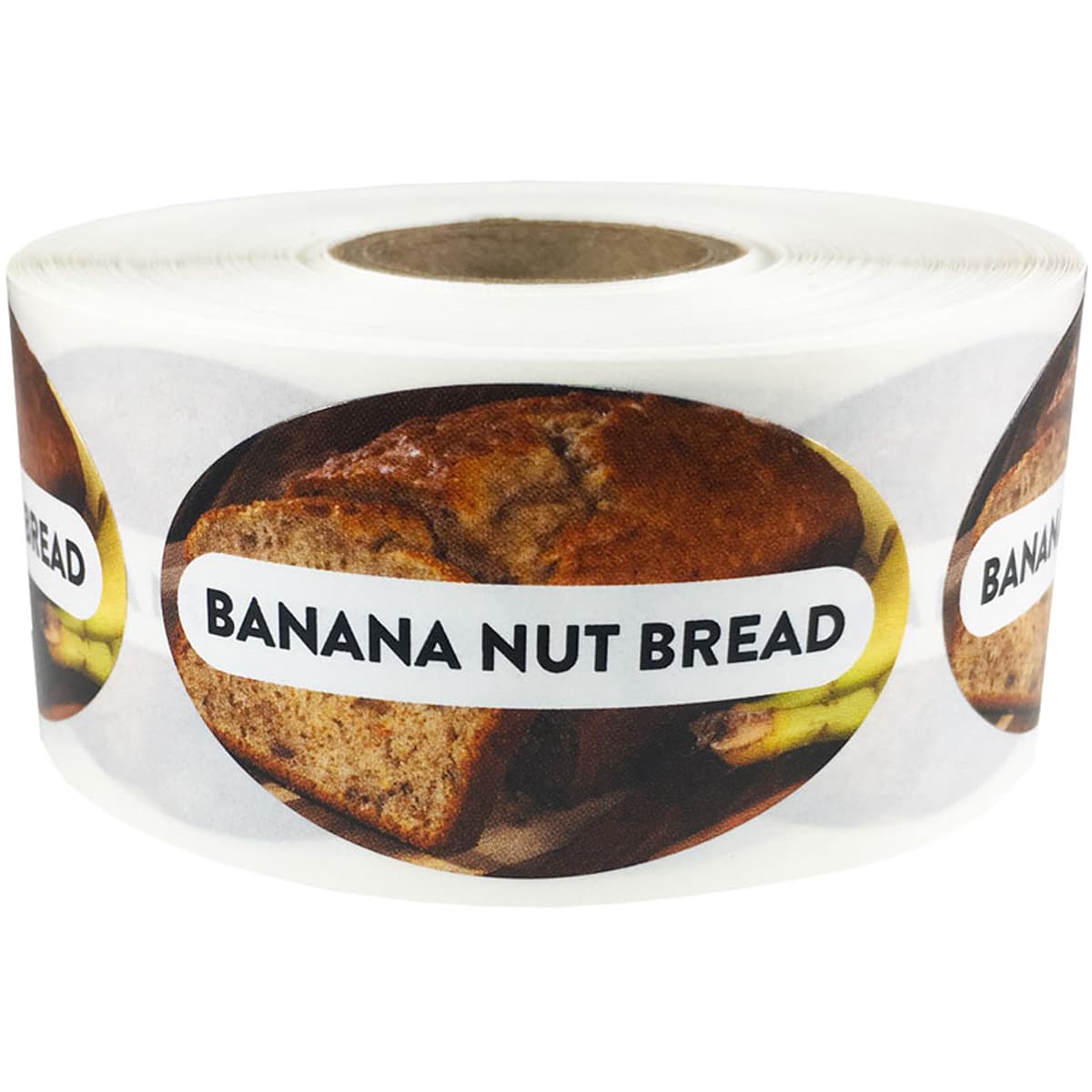 Baked Goods Labels with Real Images of Banana Nut Bread | InStockLabels.com