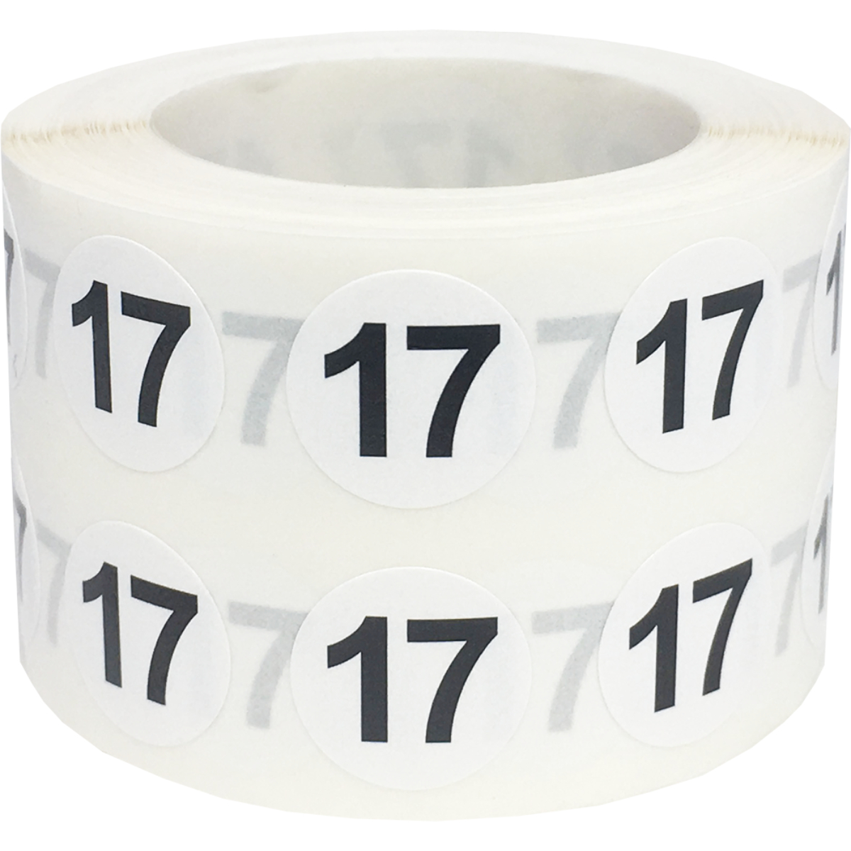 Small Number 17 Stickers 1/2" Round | InStockLabels.com