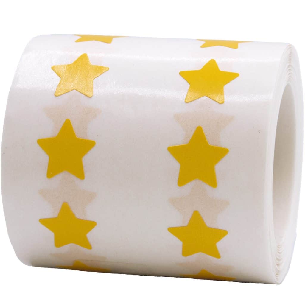 Small Yellow Star Stickers | 1/2" Star Shape | InStockLabels.com