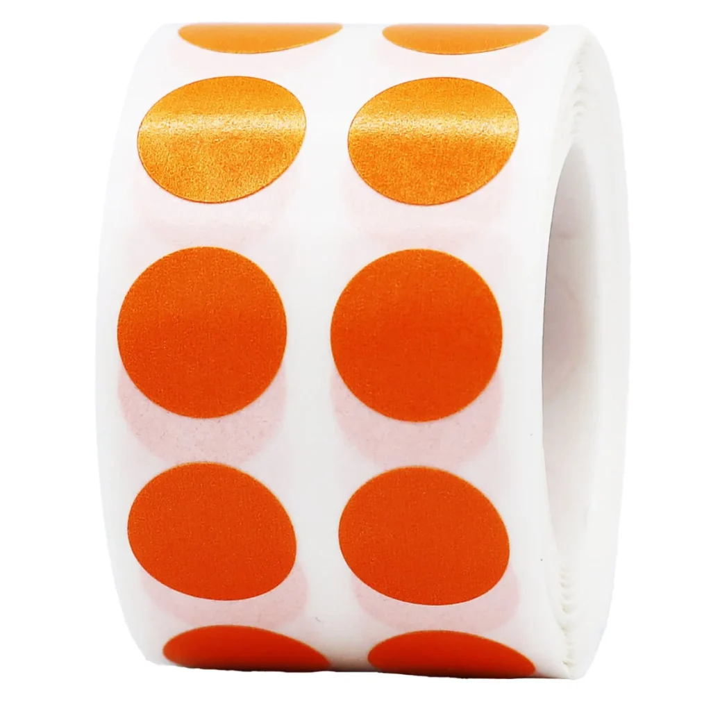 Small Orange Dot Stickers 1/2 Inch | InStockLabels.com