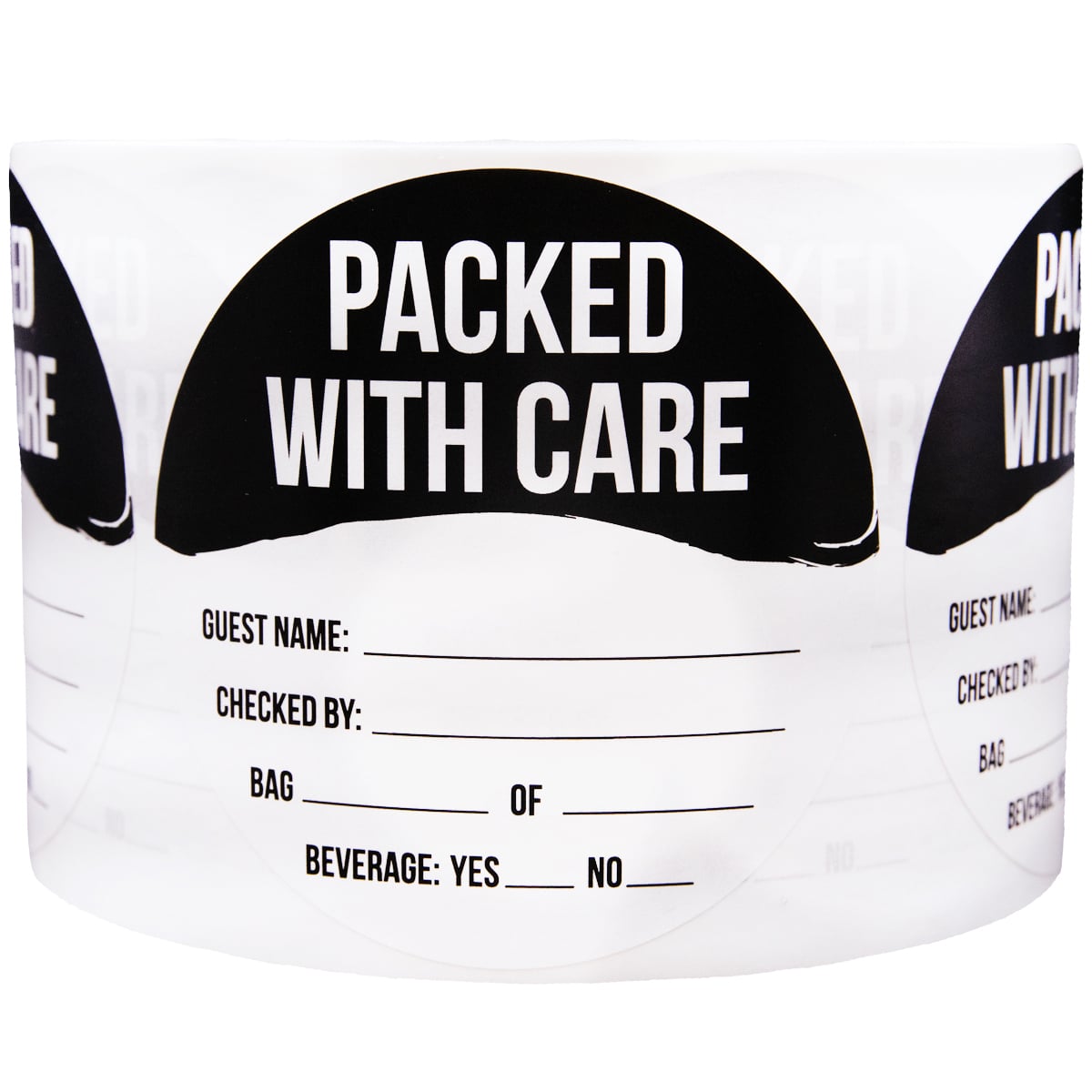 Packed with Care Food Delivery Labels | Writable | InStockLabels.com