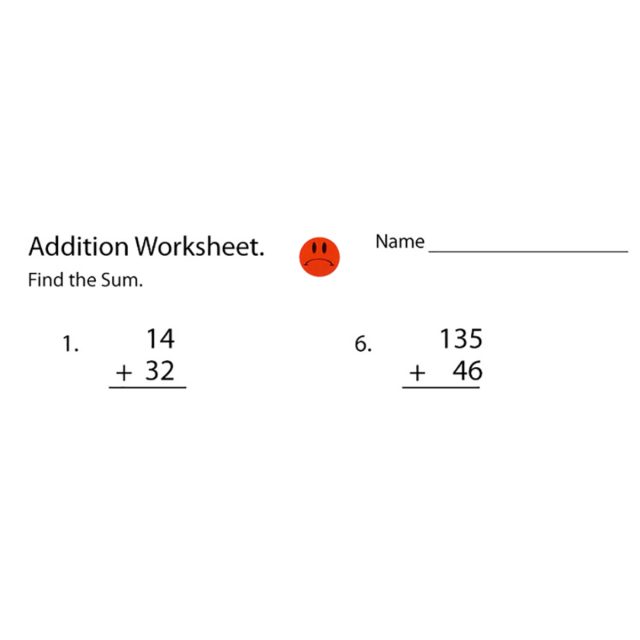 Red Sad Frowny Face 1/2" Round Sticker - InStock Labels