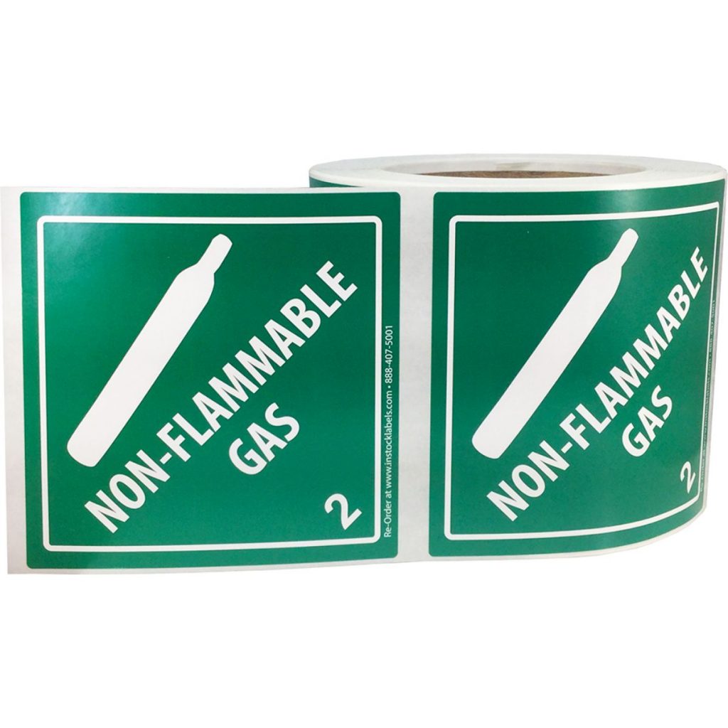 D.O.T. Non-Flammable Warning Labels Class 2 | InStockLabels.com