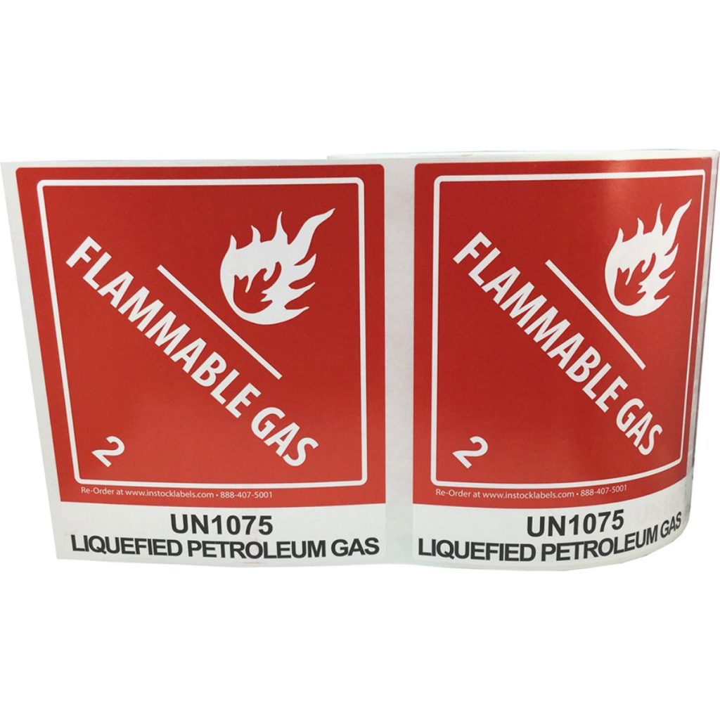 DOT UN1075 Liquefied Petroleum Gas Labels Class 2 | InStockLabels.com