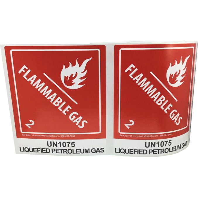 DOT UN1075 Liquefied Petroleum Gas Labels Class 2 | InStockLabels.com
