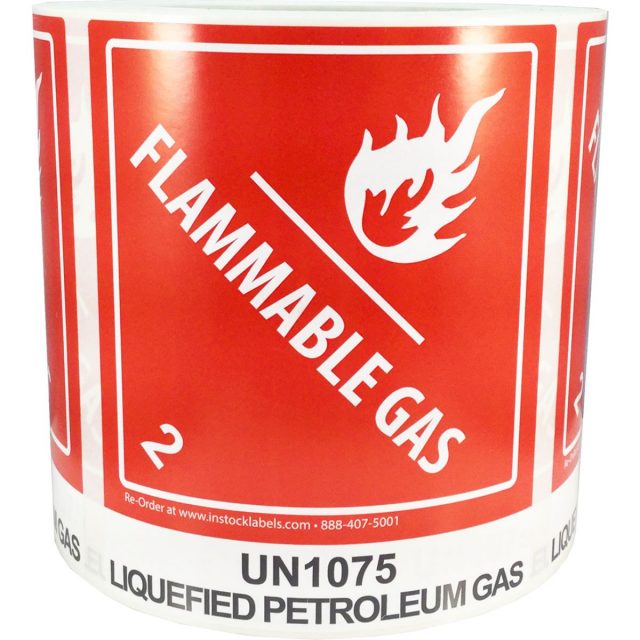 DOT UN1075 Liquefied Petroleum Gas Labels Class 2 | InStockLabels.com