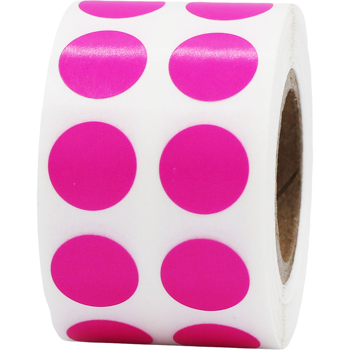 Small Hot Pink Dot Stickers 1/2" | InStockLabels.com
