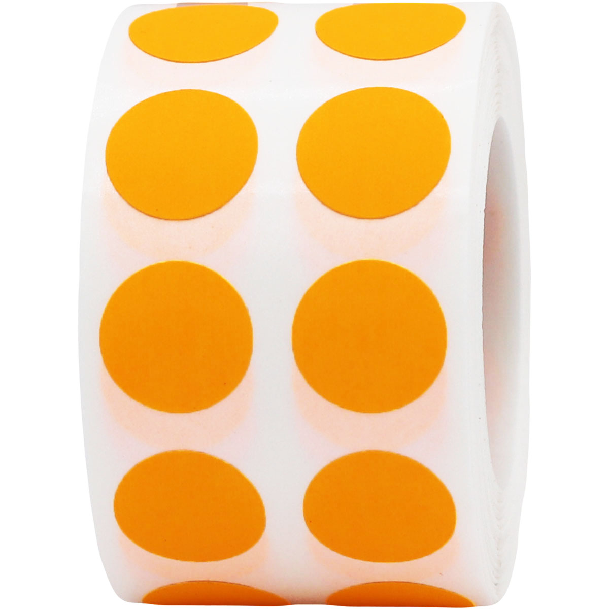 1,000 Small Fluorescent Orange Dot Stickers 1/2" Round | InStockLabels.com