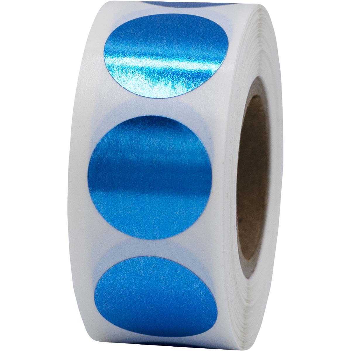 Metallic Blue Labels 3/4" Round | InstockLabels.com