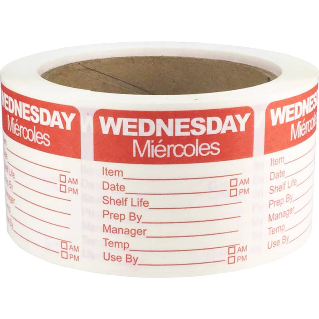 Wednesday Dissolvable Writable Day Labels 2" Square | InStockLabels.com