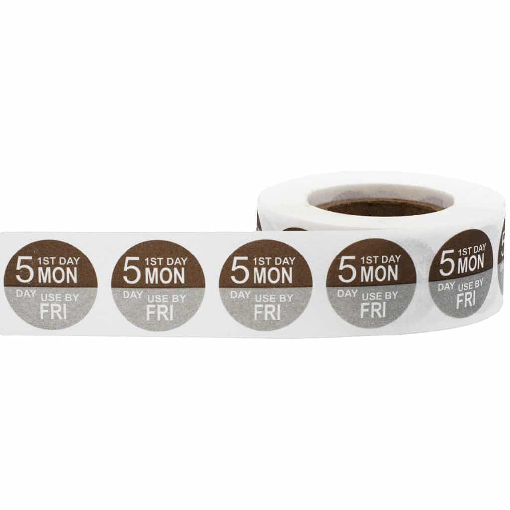 Mon - Fri Dissolvable 5 Day Food Rotation Labels QTY 500 ...