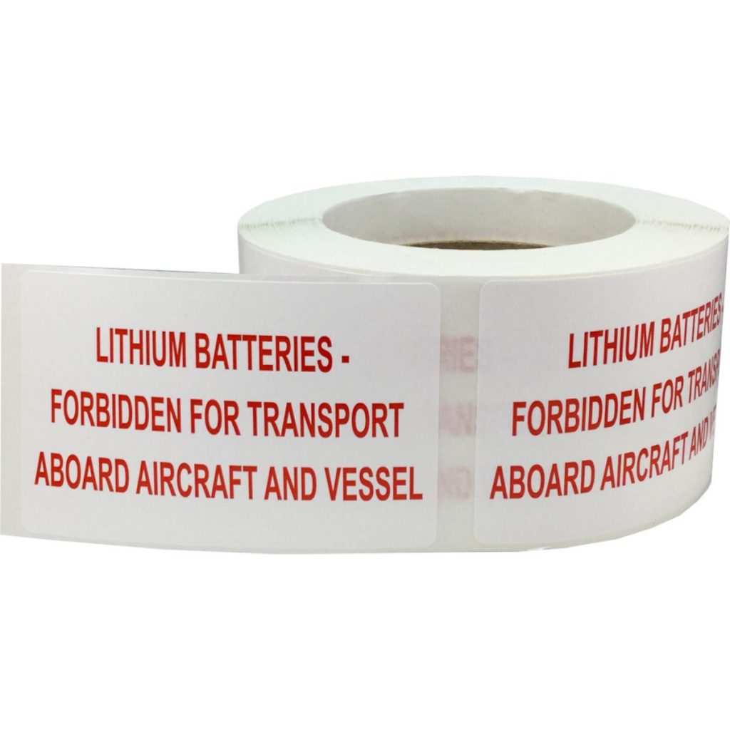 Labels For Primary Lithium Batteries Forbidden Aboard Aircraft ...