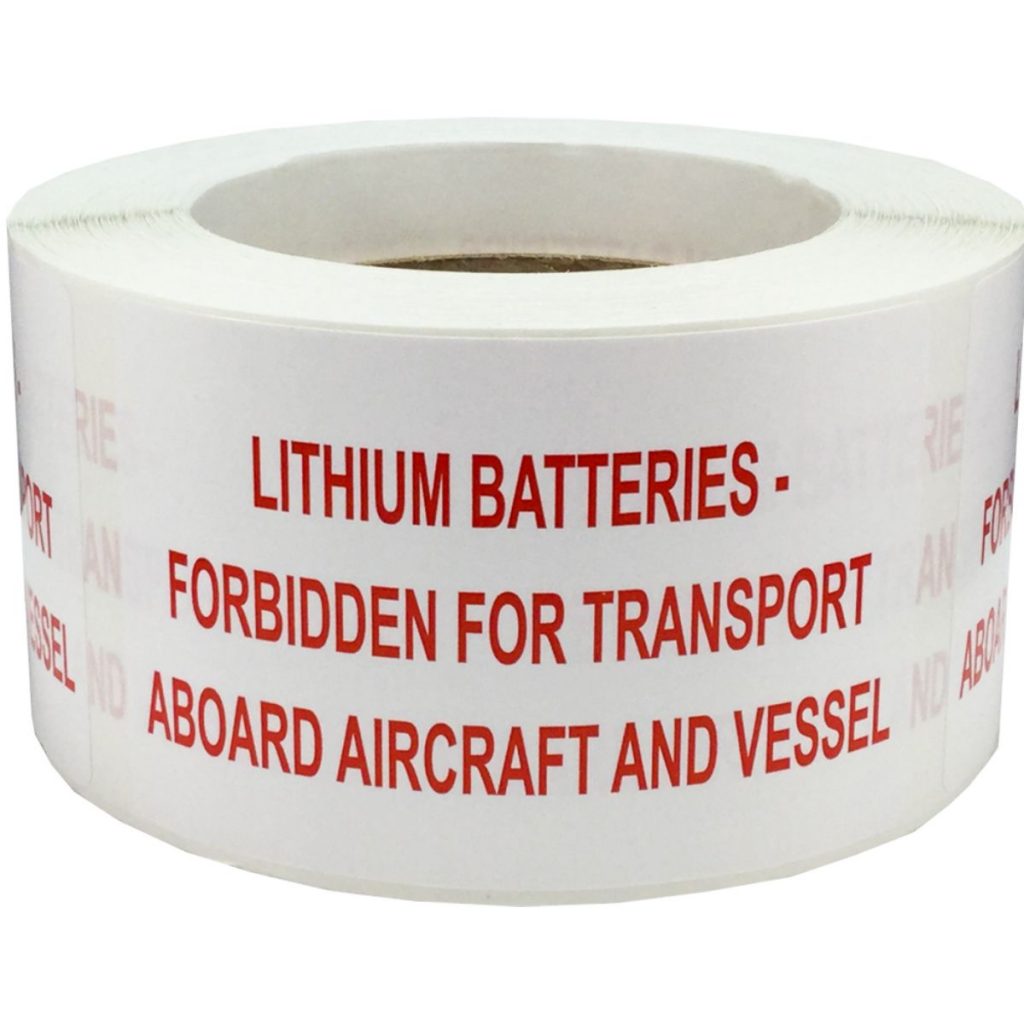 Labels For Primary Lithium Batteries Forbidden Aboard Aircraft ...