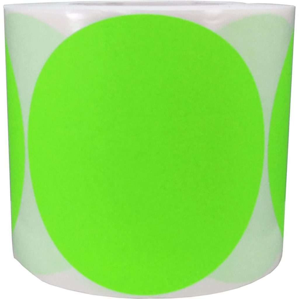 Fluorescent Color Code Labels 5 Inch Round | InStockLabels.com