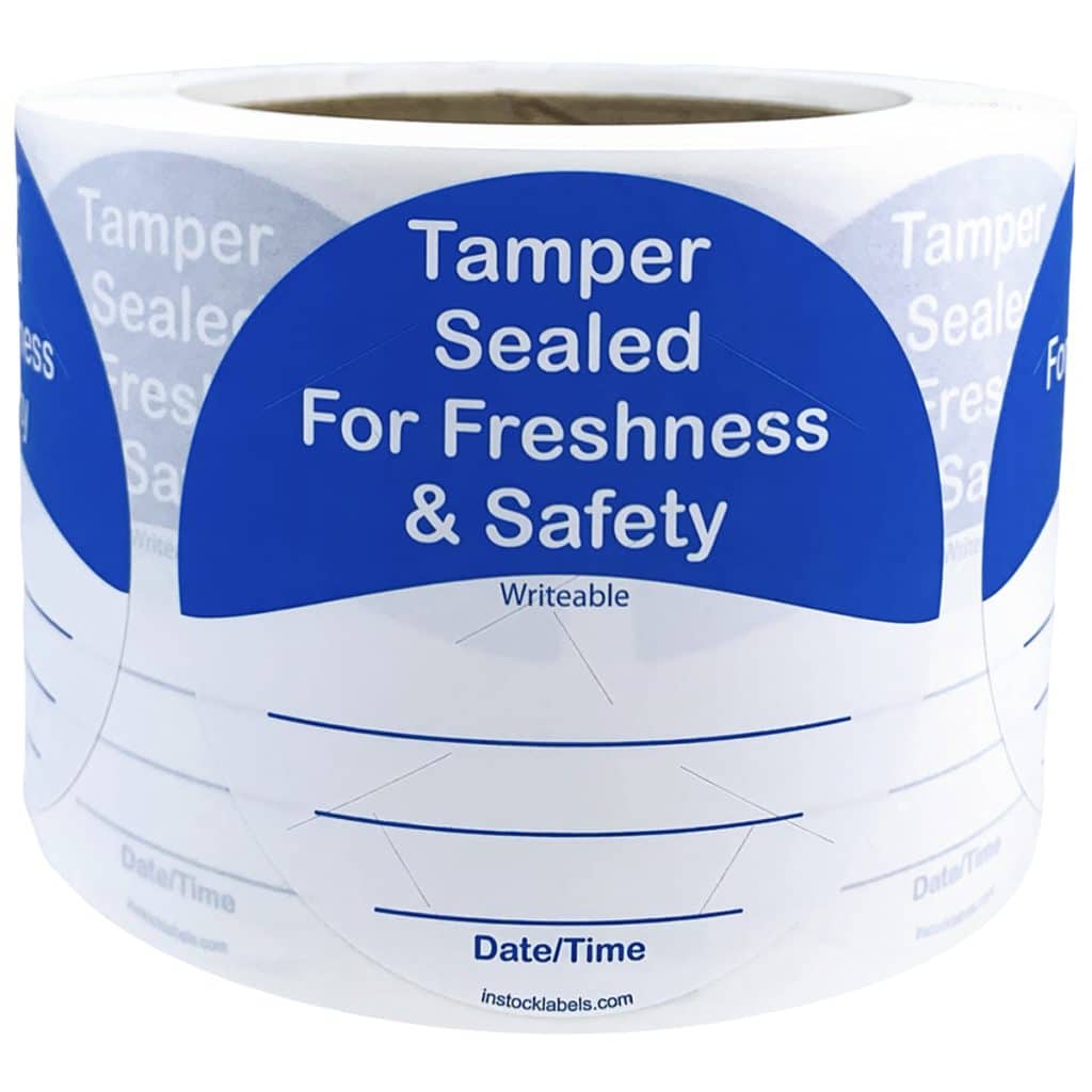 Sealed For Freshness and Safety Labels | Blue 3" Round QTY 500 ...