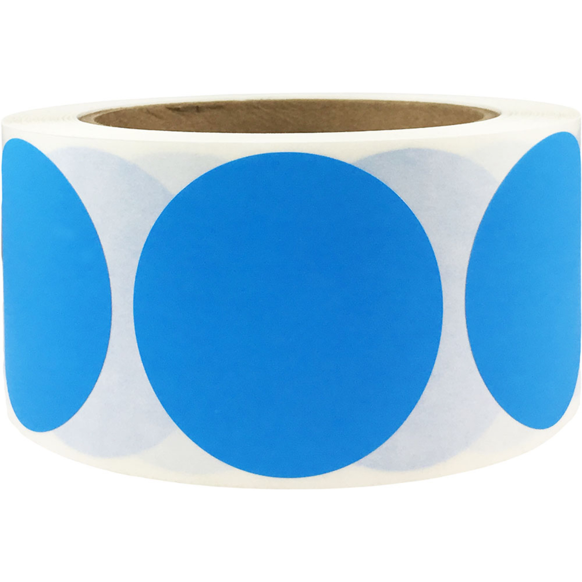 Fluorescent Blue Color Code Labels 2 Round InstockLabels