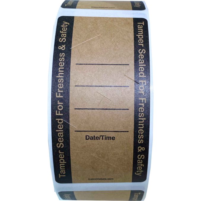 QTY 500 Kraft Sealed For Freshness and Safety Labels | 2 x 4 ...