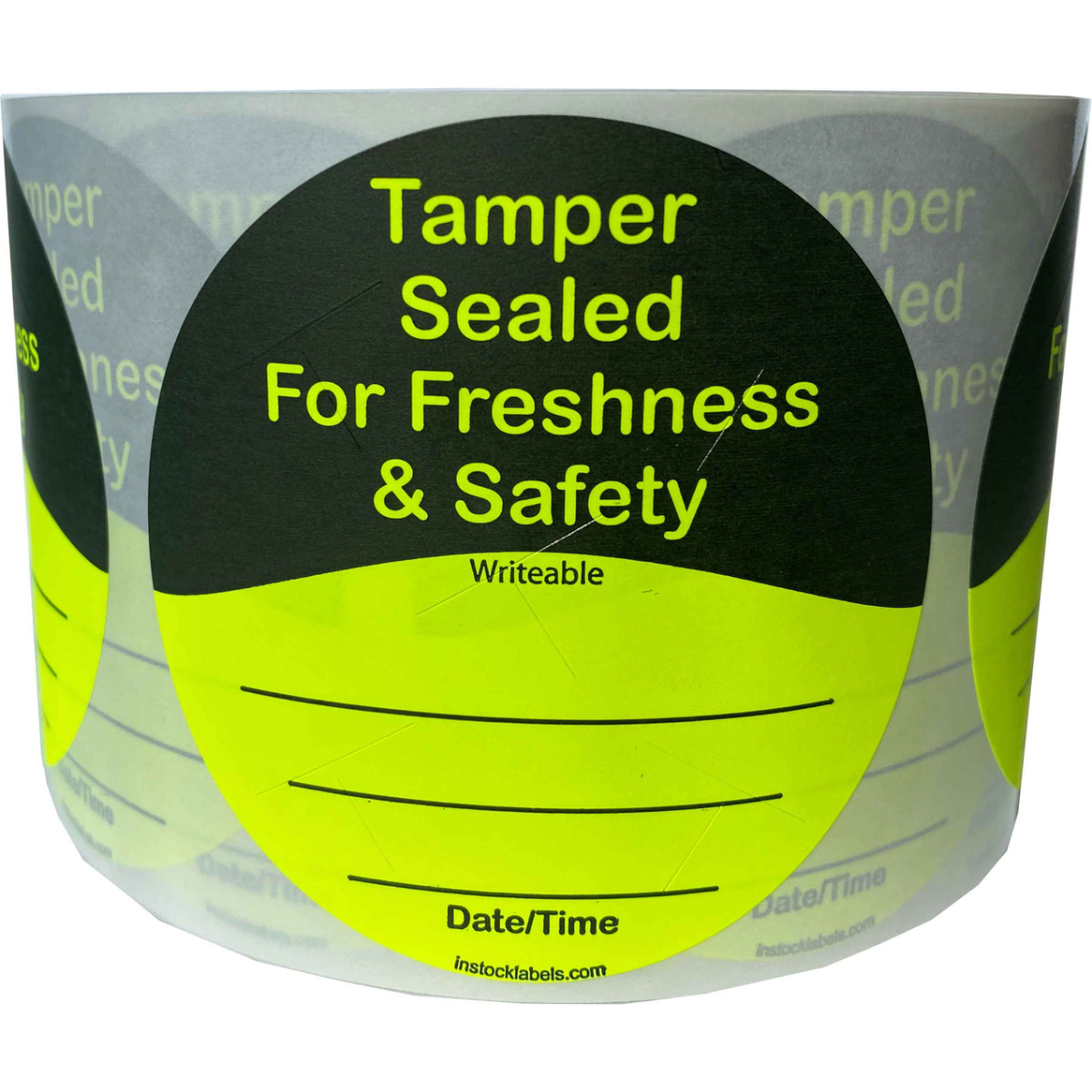 Fluorescent Yellow Sealed For Freshness and Safety Labels | 3" Round ...