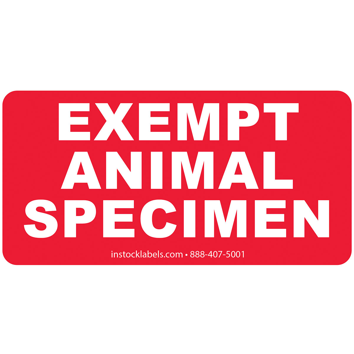 Exempt Animal Specimen Warning Labels | 1.5" x 3" | InStockLabels.com
