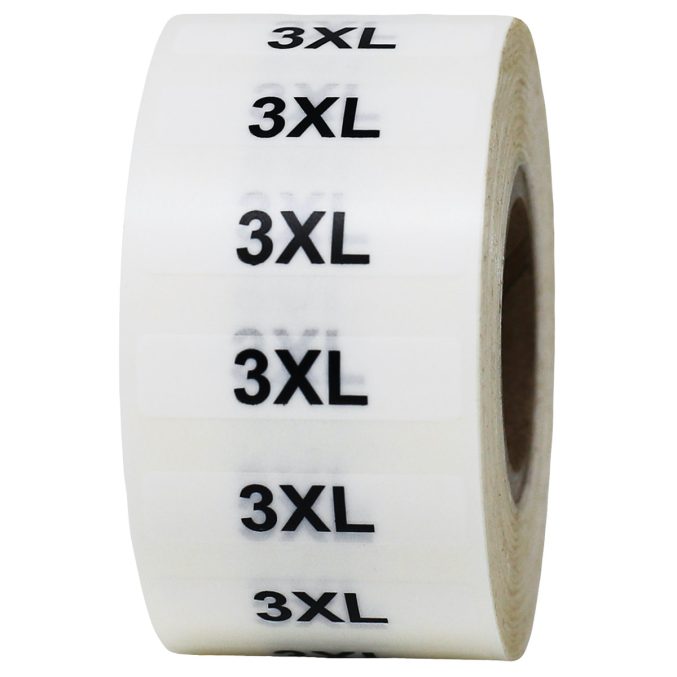 Standard Ultra Clear Size Strip Labels for Retail Shirts ...